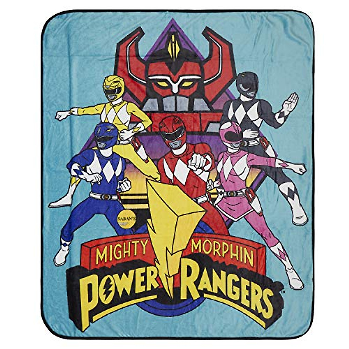 Power Rangers Mighty Morphin Throw Throw Blanket (Multicolor)