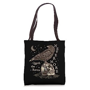 Nevermore The Raven Edgar Allan Poe Dark Academia Literature Tote Bag