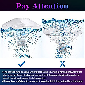 PTFJZ Swimming Pool Light- Floating Pool Lights with 8 Modes Lighting Underwater Waterproof Decorative Lights for Pool Pond Fountain Garden Party Decoration Accessories (2pcs)