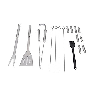 Household Garden Products 16pcs Stainless Steel BBQ Set Outdoor Portable Grilling Tools Set for Family Gatherings Outdoor Activities