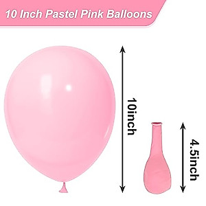 RUBFAC 70pcs Pastel Pink Latex Balloons, 10 Inch Helium Party Balloons, Latex Balloons for Balloon Garland Arch as Wedding, Birthday, Graduation, Baby Shower, Bridal Shower