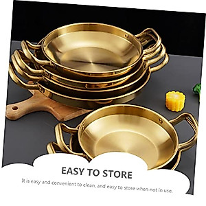Cabilock Amphora Pan Instant Hot Pot Ramen Noodle Cooker Korean Hot Pot Instant Cooker Pasta Pots Stir Fry Pan Kitchen Ramen Pot Stainless Steel Pot Household Kitchenware Small Hot Pot Tool