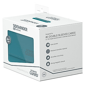 Ultimate Guard Sidewinder 80+, Deck Box for 80 Double-Sleeved TCG Cards, Petrol, Magnetic Closure & Microfiber Inner Lining for Secure Storage
