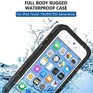 iPod 5 iPod 6 iPod 7 Waterproof Case, Re-Sport Shockproof Dirtproof Snowproof Full-Body Protective Case Cover Built-in Screen Protector Compatible iPod Touch 5th/6th/7th (Blue)