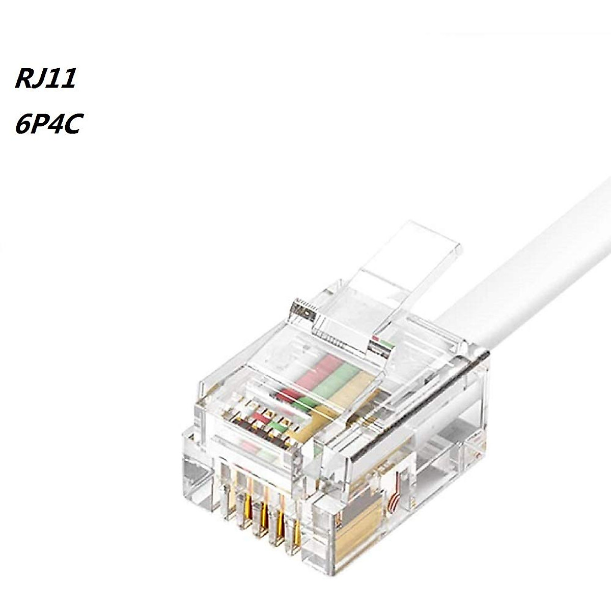 URBEST 2 pcs rj11 male to female two way telephone splitter converter cable