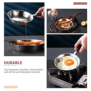 UPKOCH Frying Pan Skillet Non Stick Fry Pan Egg Pan Mini Omelet Pans Stainless Steel Pancake Maker Cookware Chef Pan Kitchen Oil Heating Pan for Home Kitchen 16cm