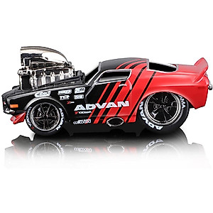 1971 Chevy Camaro Red and Black 1/64 Diecast Model Car by Muscle Machines 15554