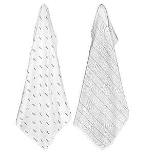 Baby Blankets – Soft Pure Cotton Blankets – 6 Pack of Breathable Swaddle Blankets – Unisex Baby Swaddle Blanket for Boys and Girls in Grey White Designs – Multi Use Blankey – 30 x 30 inches