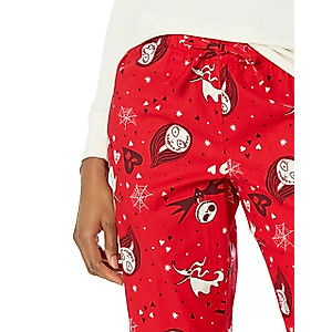 Amazon Essentials Disney | Marvel | Star Wars Women's Flannel Pajama Sleep Sets, Nightmare Valentine - Womens, XX-Large