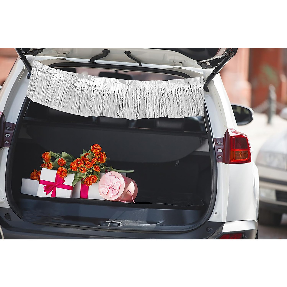 Black Parade Float Fringe,Black Fringe Banners,Black Fringe Garland,For Parade Float Decorations,Graduation Ceremony Decorations Festival Celebration,11.8 in x 9.8 ft,4 pack