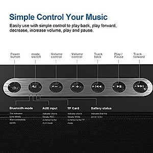 DOSS Bluetooth Speaker, SoundBox XL Home Speaker with Subwoofer, 32W Loud Sound with Booming Bass, DSP Technology, Wireless Stereo Pairing,10H Playtime, Speaker for Home, Indoor, and Office