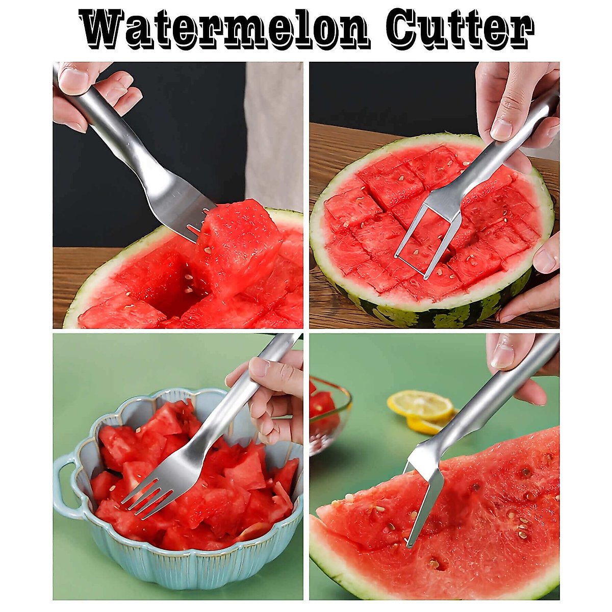 2023 New Watermelon Cutter, 2-in-1 Watermelon Fork Slicer,Watermelon Slicer,Watermelon Fork Slicer Cutter,Watermelon Cutter Slicer Tool,Summer Watermelon Cutting Fruit Cutting Fork (1 Pcs)