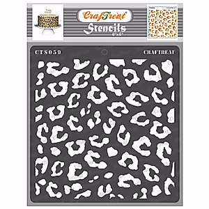 CrafTreat Cheetah Print Stencil for Crafts Reusable - Cheetah Skin Pattern Stencil 6X6 Inch - Cake Stencils & Templates, Leopard Print Stencils for Furniture Painting - Animal Skin Stencils for Cakes