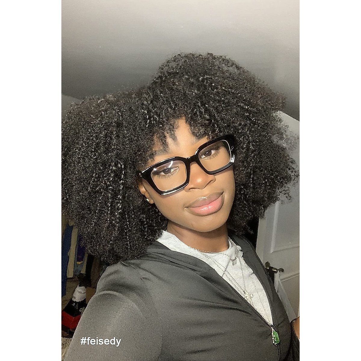 FEISEDY Retro Square Blue Light Blocking Reading Glasses Anti Glare Digital Eyestrain Reader B2479 Black 150