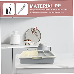 KJHBV 1 Set Compartment Cutlery Box Kitchen Drawer Organization Silverware Organizer Utensil Tray Kitchen Cutlery Tray Plastic Organizers Portable Utensil Holder Pp Fork Spoon Detachable