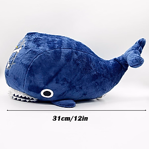YJacuing 12in Anime One Piece Blue Whale Laboon Plush, Cute Cuddly Soft Stuffed Collectible Animal Plushie Doll Pillow Toy