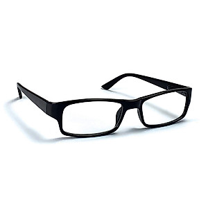 Boost Eyewear 6 Pack Reading Glasses, Traditional Black Frames, for Men and Women, with Comfort Spring Loaded Hinges, Black, 6 Pairs (+1.50)