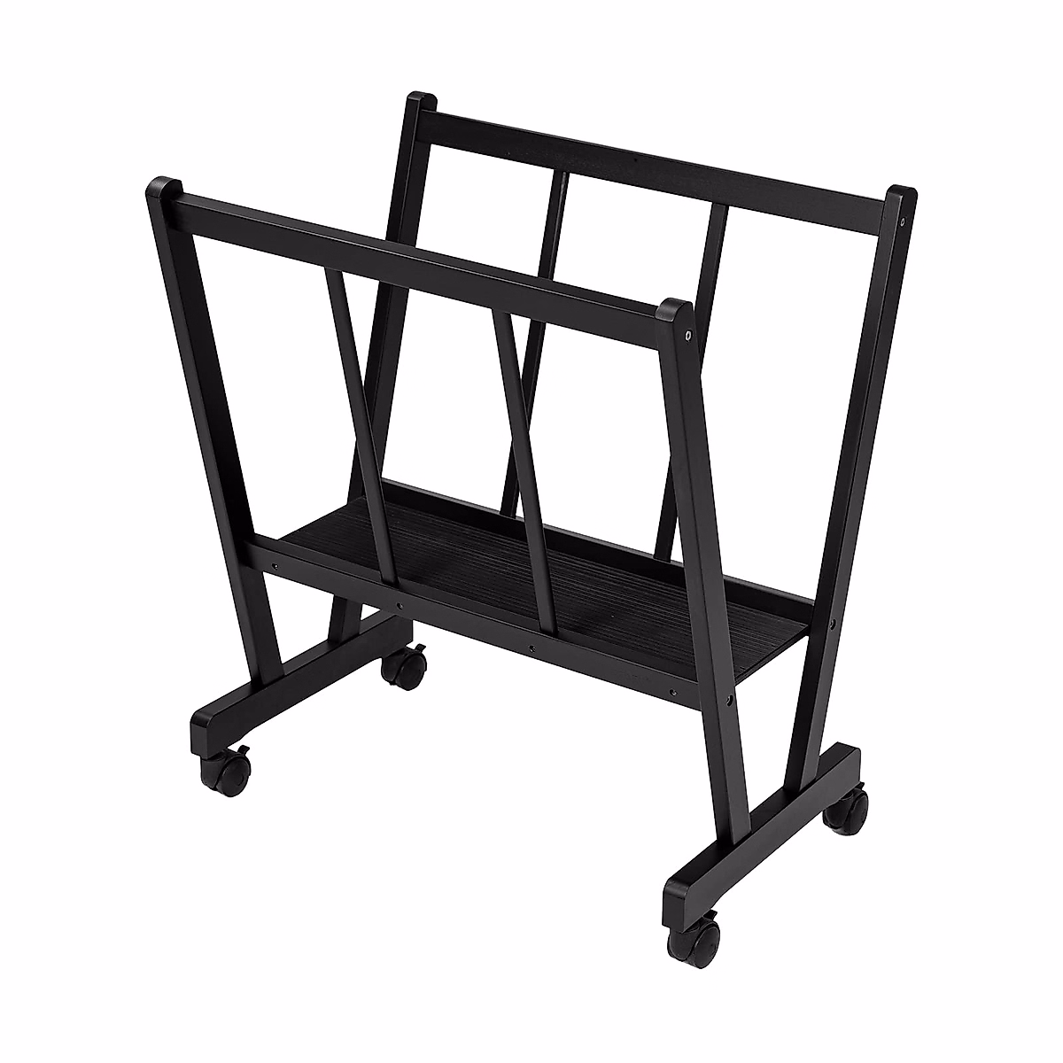 MEEDEN Art Display Print Rack: Artist Storage Rack with Castors for Canvas Organizer - Beech Wood Large Drying Racks for Prints Artworks Panels Posters Stand Art Shows & Galleries - Black