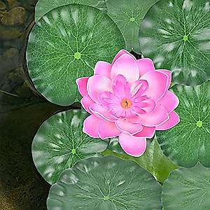 8 Pcs Aquarium Plants Live, 4 Size Artificial Floating Foam Lotus Leaves, Water Lily Pads Ornaments, Perfect for Patio Koi Fish Pond Pool Aquarium Home Garden Wedding Party Special Event Decoration