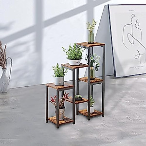 VonDream 3 Tier 7 Potted Plant Stand Indoor, Plant Stands for Indoor Plants Multiple, Corner Plant Shelf for Living Room, Tiered Plant Holder, Metal Plant Table