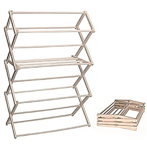 Saving Shepherd Clothes Drying Rack - 52¾"H x 36" W Folding Maple Wood Amish Handmade in Lancaster, PA USA