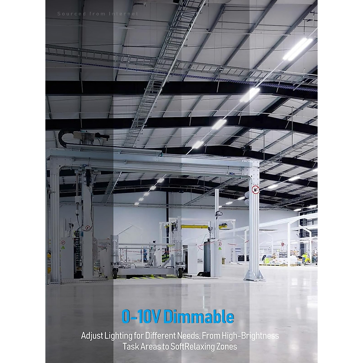 LEONLITE LED Linear High Bay Light 4FT, 225W 30375LM Adjustable Tilt Linear High Bay Shop Light, 135LM/W, 120-277V, 0-10V Dimmable Commercial Hanging Shop Lights for Warehouse, 5000K Daylight, ETL