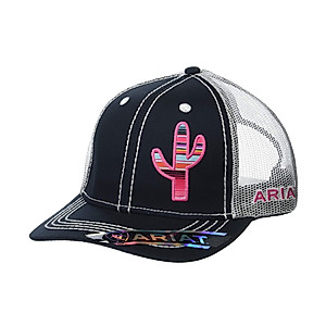 Ariat Women's Offset Cactus Mesh Snap Back Cap, Blue, One Size