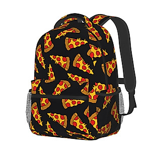 Backpack For Mens Womens Back Pack Doodle Pizza Print Casual Daypack Adjustable Laptop Bag Outdoor Travel Bag
