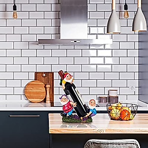 Starsoul Gnome Wine Bottle Holder Funny Single Wine Rack Resin Wine Holder Holiday Party Decor for Home Kitchen Bar Countertop Tabletop