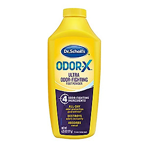 Dr. Scholl's Odor-Fighting X Foot Powder, Yellow, 6.25 Ounce (Pack of 3)