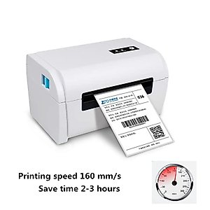 with U Disk (Driver.Software, Video are in U Disk) Label Maker Printer Thermal Barcode Shipping Printer Bluetooth and USB 110mm 4X6 Shipping Sticker Label Printer 4 inch (USB+Bluetooth Port)