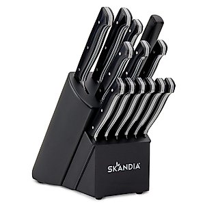 Hampton Forge Aldis Knife Block Set, 14 Piece, Black