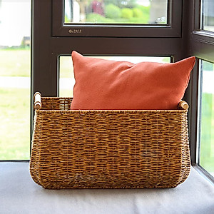 Environmentally PP Rattan Woven Basket Hand Woven Storage Basket Bedroom Living Room Storage Basket