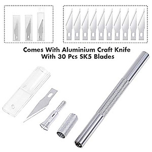 Anezus Craft Knife Precision Cutter and Self Healing Cutting Craft Mat Hobby Knife Set with 30 PCS Hobby Blades Art Knife for Art Hobby Craft Scrapbooking Stencil