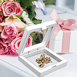 1 Challenge Coin Display Frame, 3D Floating Case M-EDALLION M-edal S-pecimen Small Gift Boxes for (as Show, One Size)
