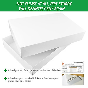 12 White Large Gift Wrap Boxes Bulik with Lids,12 Tissue paper and 80 Count Foil Christmas Tag Stickers for Wrapping x-large Clothes (Shirts, Robes, Coats, Sweaters, Jackets) and Presents