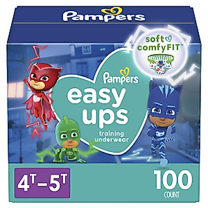 Pampers Easy Ups Boys & Girls Potty Training Pants - Size 4T-5T, 100 Count, Training Underwear (Packaging May Vary)