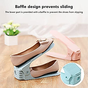 CHICIRIS Shoe Stacker, Shoe Slots Double Layer Shoe Shelf for A Pair of Shoes, 3.9 x 9.8 x 3.1 (Nordic Yellow)