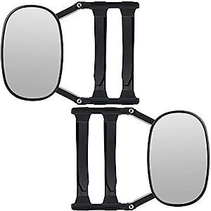 Towing Mirrors Mirror Extensions for Towing Universal Trailer Clip on Mirror Side Mirror Extensions for Towing Adjustable 360 Degree Rotation Extends Camper Towing Mirrors for Car Truck Black(2 Pcs)