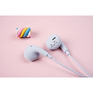 QearFun Donut Earbuds for Kids, Cute Earbud & in-Ear Headphones Wired Gift for School Girls and Boys with Microphone and Lovely Earphones Storage Case Blue