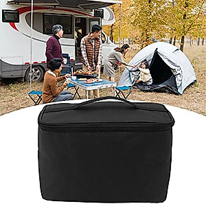 lihsong Storage Bag Insulated Grocery Bag Reusable Portable Shopping Cooler Food Transport Carrier Oxford Cloth 10L (Black)