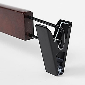 Wooden Pants Hangers Non Slip Grip Clips 360° Swivel Hook Solid Wood (13 inch) TPAG102910