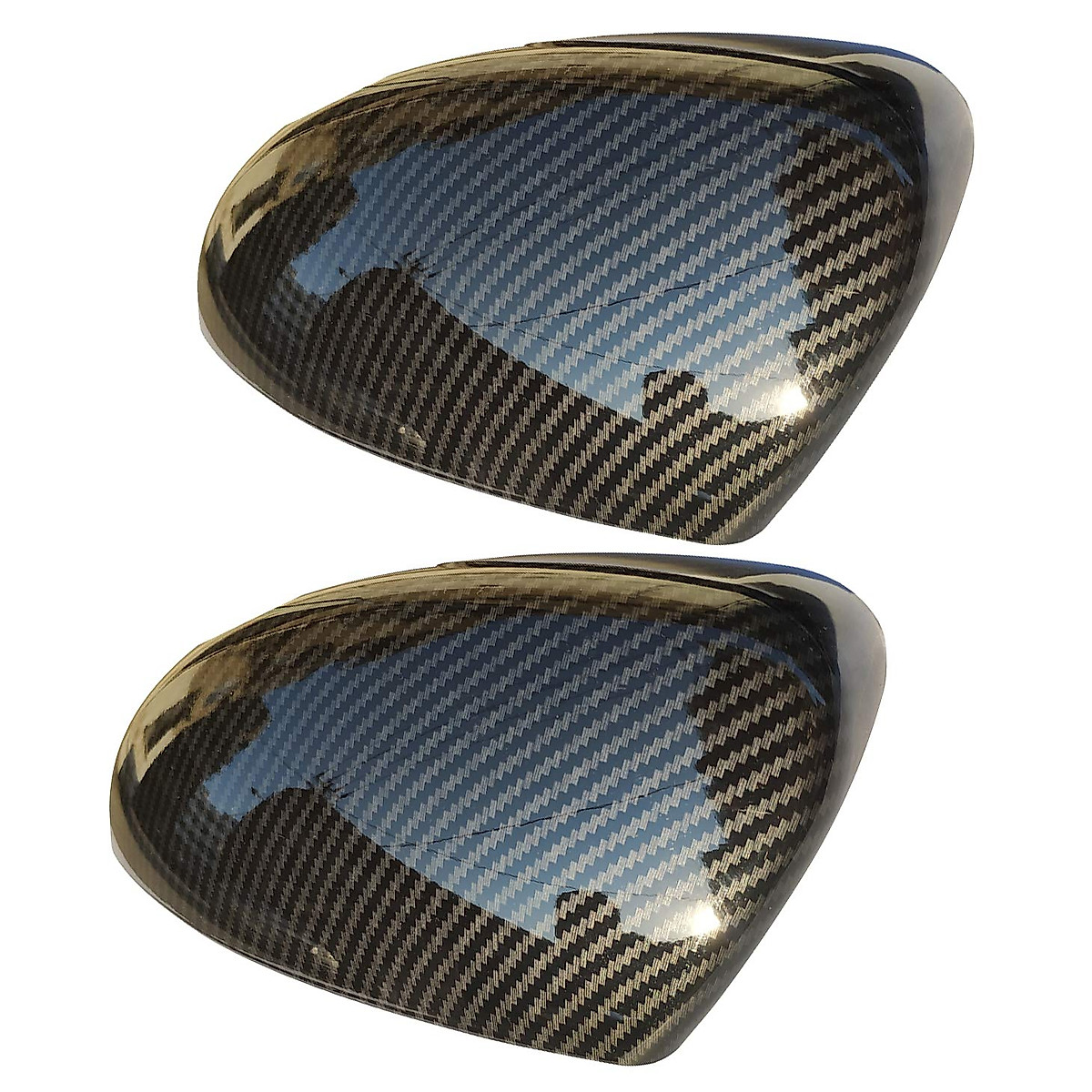 ruihe 2pc Carbon Fiber Color Rearview Mirrors Cover Trim Fit for Ford Focus RS ST MK3 2012-2018 ABS