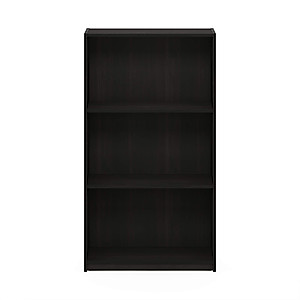 Furinno Basic 3-Tier Bookcase Storage Shelves, Espresso