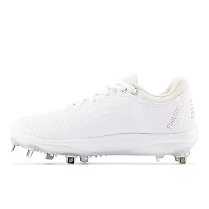 New Balance Women's FuelCell Fuse V4 Metal Softball Shoe, Optic White/Raincloud, 5.5