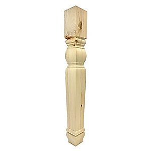 Highland Manor Wood Products Square Cheshire Dining Table Leg - 29" Tall x 3 1/2" Wide (Pine)