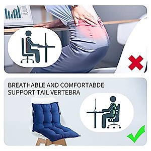 2Pcs Patio Seat Cushions Deep Seating Chair Cushion, Waterproof Cushion for Patio, Outdoor Seat Pads, Back Cushion Set, Office, Dining Chair,19x19x4 Inch (Blue)