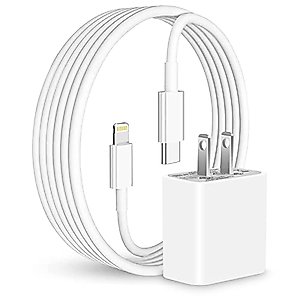 iPhone Charger Fast Charging - [Apple MFi Certified] 20W USB C Charger Block with 6FT Type C to Lightning Cable PD Adapter Wall Plug Cord Compatible with iPhone 14 13 12 11 Pro Max Mini Xs Xr X 8 iPad