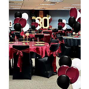 Graduation Decorations Maroon Black 2024/Burgundy Black Graduation Party Decorations 30Pcs Burgundy White Black Balloons/Maroon Party Decorations Birthday Wedding/Maroon Graduation Party