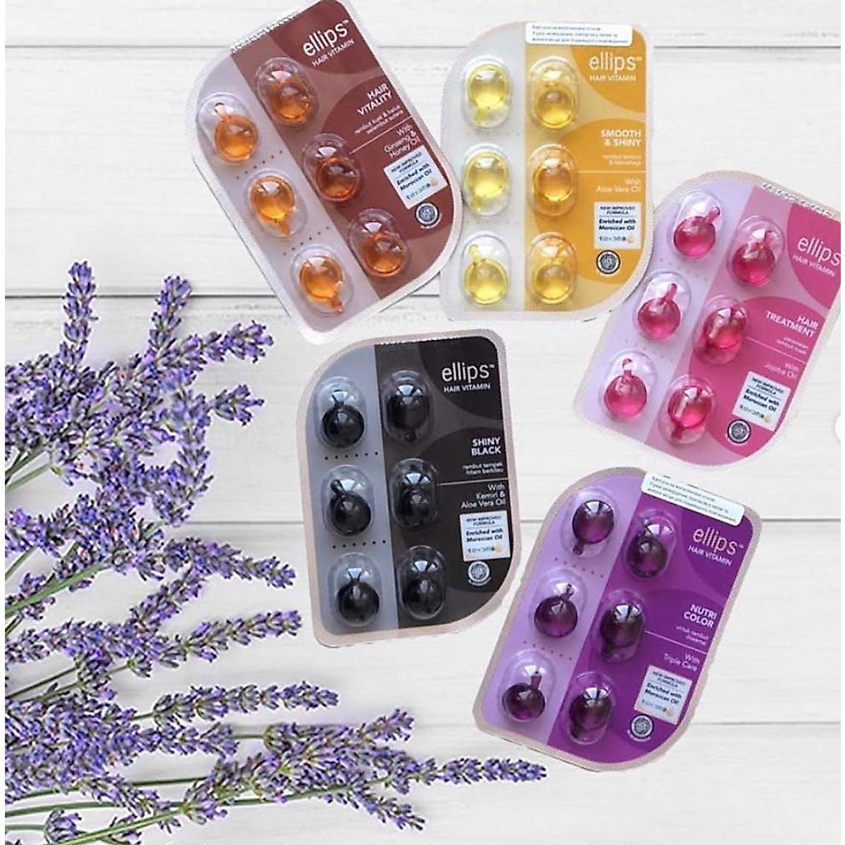 Ellips Hair Vitamins Travel packs No Need to Rinse – with Argan Macadamia Avocado Oils – Vitamins A C E Pro Vitamin B5 – Best Hair Oil Conditioner for All Hair 2020 version (Pink)